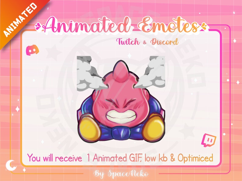 Animated Cute Emote for Twitch and Discord Buu Anime Angry Profesional ...