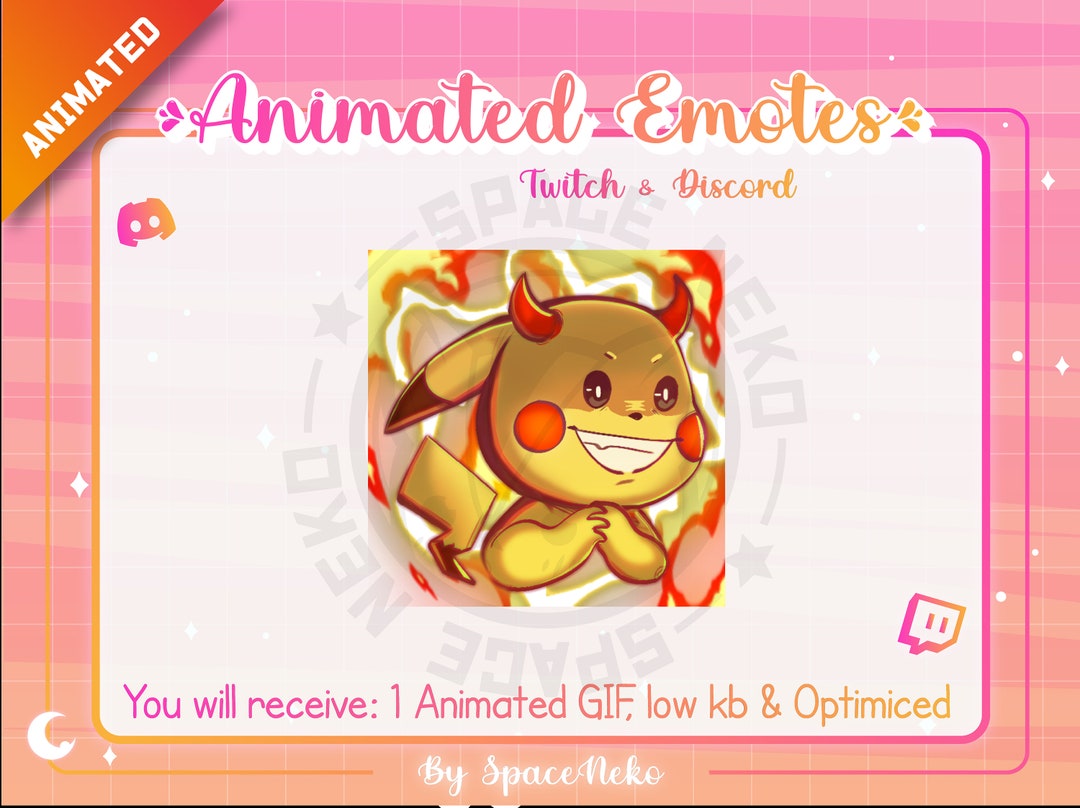Animated Cute Chibi Emote for Twitch and Discord Pokemon Pikachu Anime ...