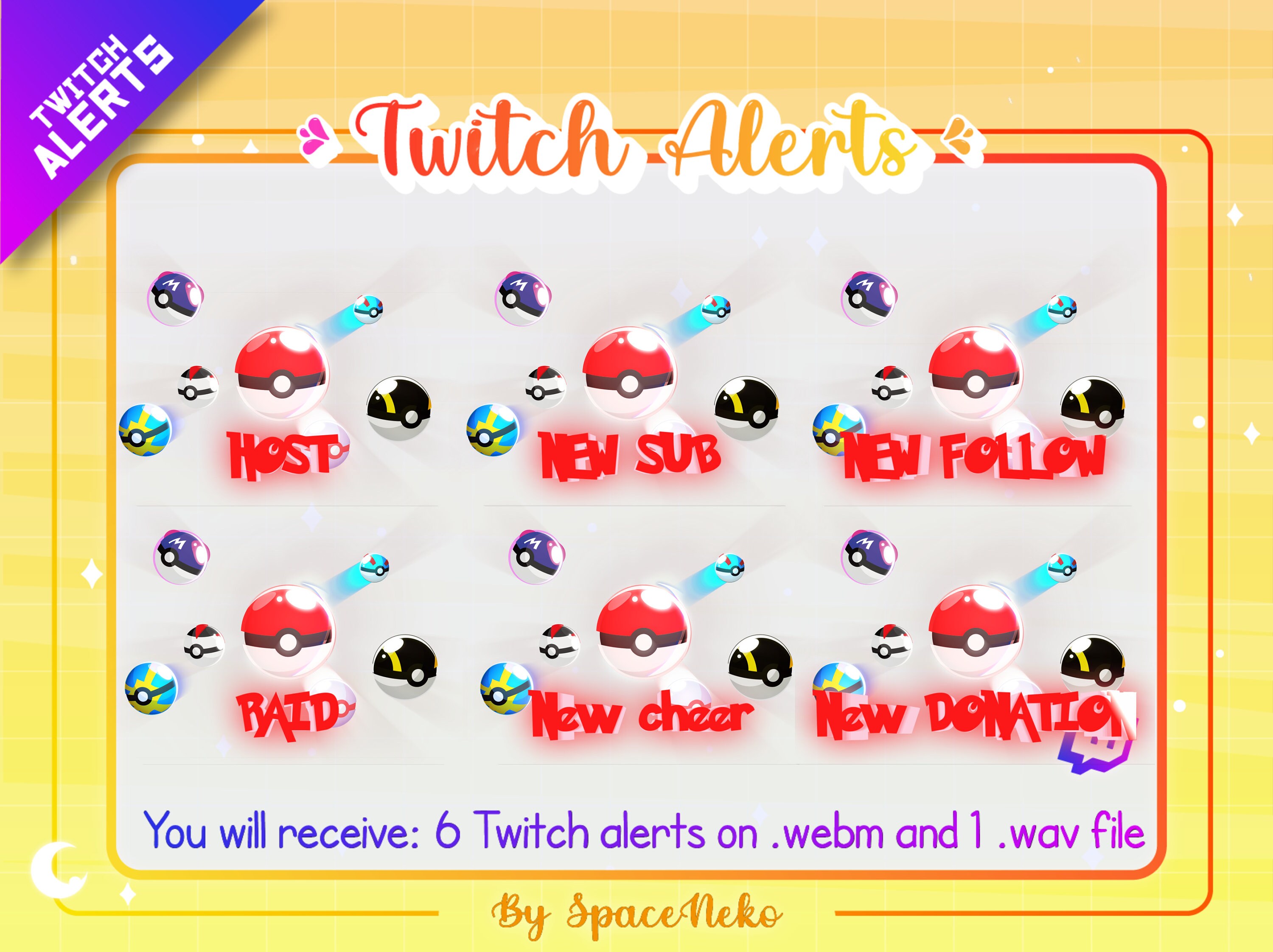 Animated ALERT PACK for Twitch Pokemon Super Ball Poke Ball Anime ...