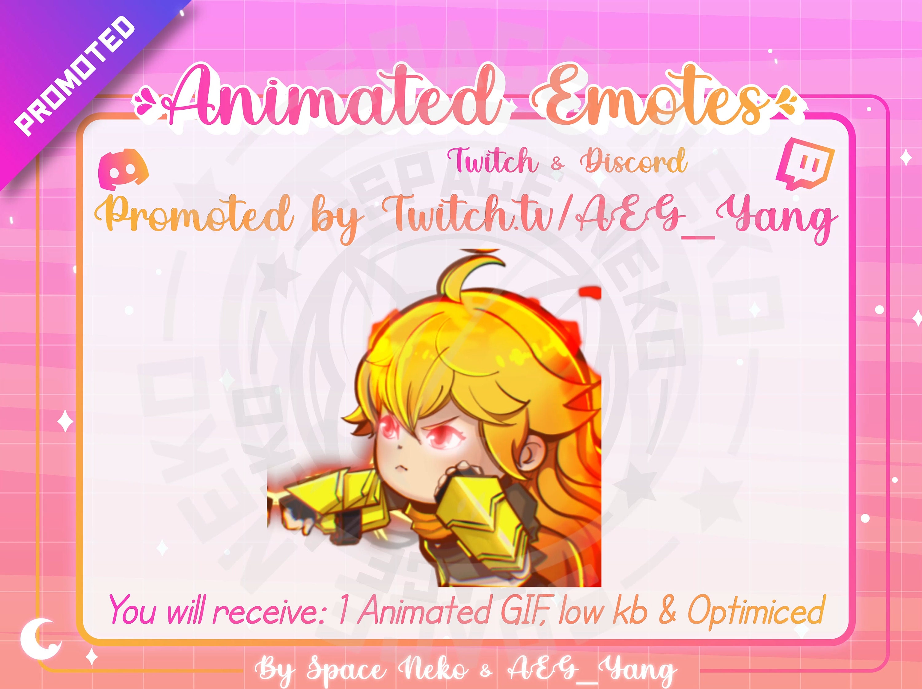Animated Cute Chibi Emote for Twitch and Discord Anime Girl Fighting ...