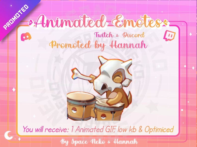 Animated Cute Chibi Emote for Twitch and Discord Pokemon Cubone Anime ...