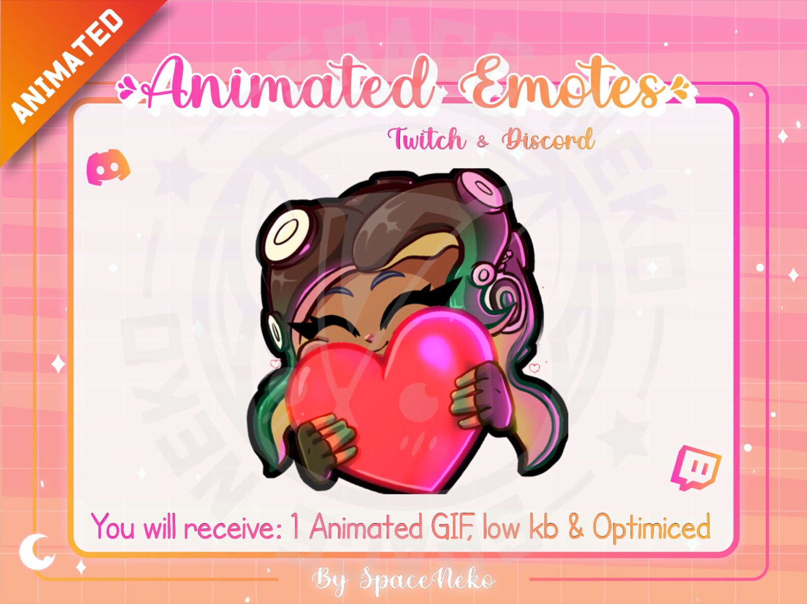 Animated Cute Chibi Emote for Twitch and Discord Splatoon Love Anime ...