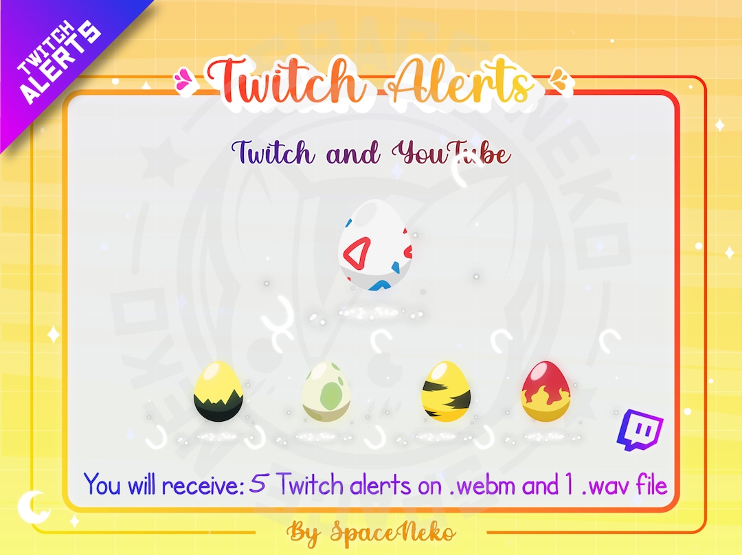 Animated ALERT PACK for Twitch Pokemon Hatching Egg Anime Profesional ...