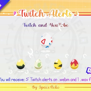 Animated ALERT PACK for Twitch Pokemon Hatching Egg Anime Profesional ...