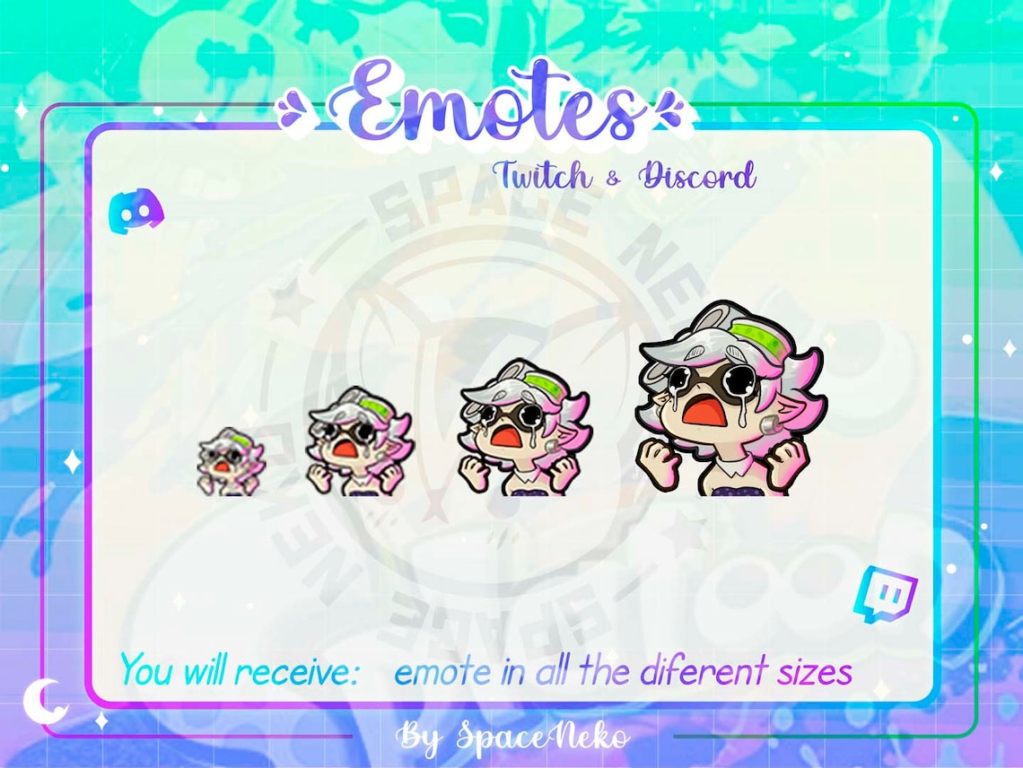 Cute Chibi Emotes for Twitch and Discord Splatoon Anime Heart ...