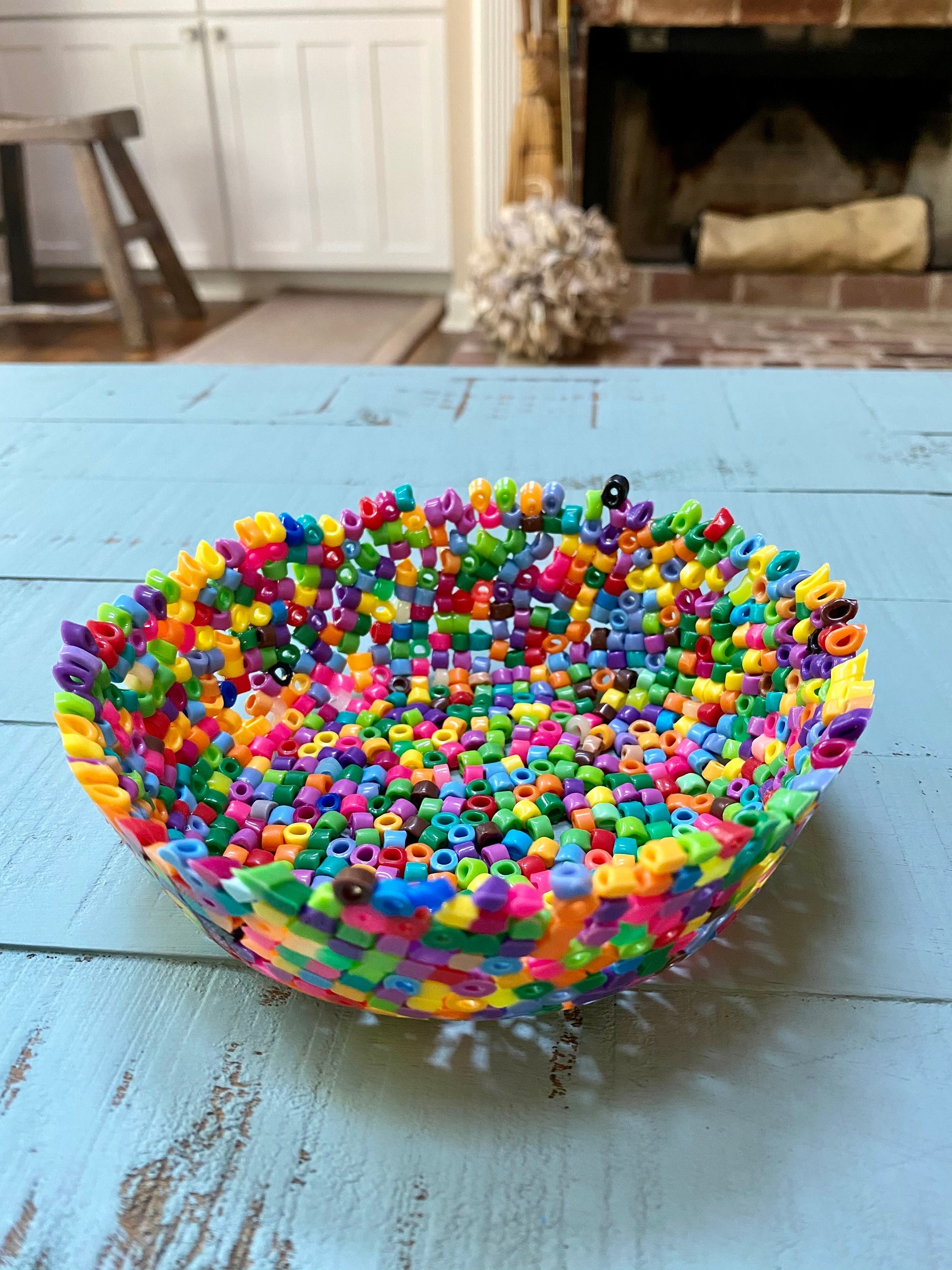 Colorful Perler Bead Bowl - Etsy