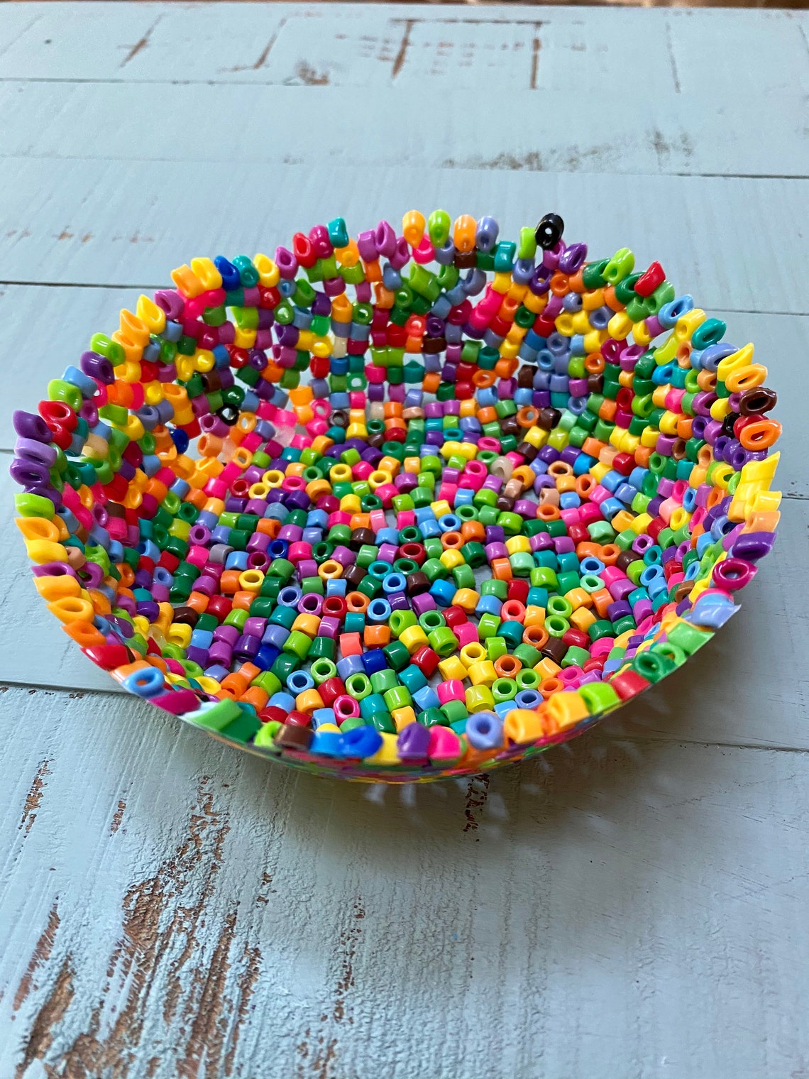 Colorful Perler Bead Bowl - Etsy
