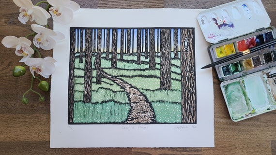 Carpet of Flowers Superior Hiking Trail Scene Hand Printed and - Etsy