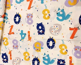 Number Fabric | Etsy