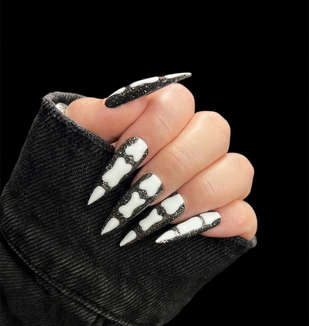 Skeleton Nails | Halloween Nails | Halloween Nail Art | Halloween Press ...