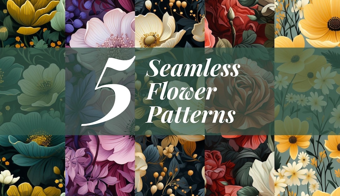 5 Beautiful Flower Patterns - Etsy