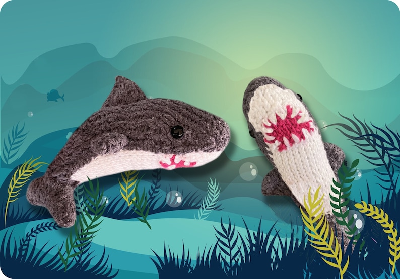 Baby Shark Knitting Pattern, Digital Download, Knitted Flat - Etsy
