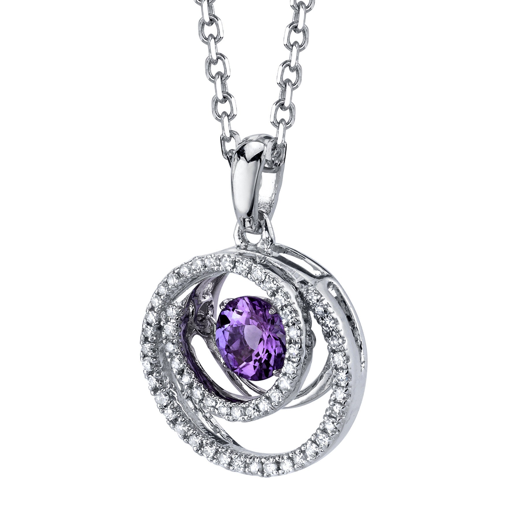 Double Loop Pendant With Dancing Gemstone by SERAFINA - Etsy