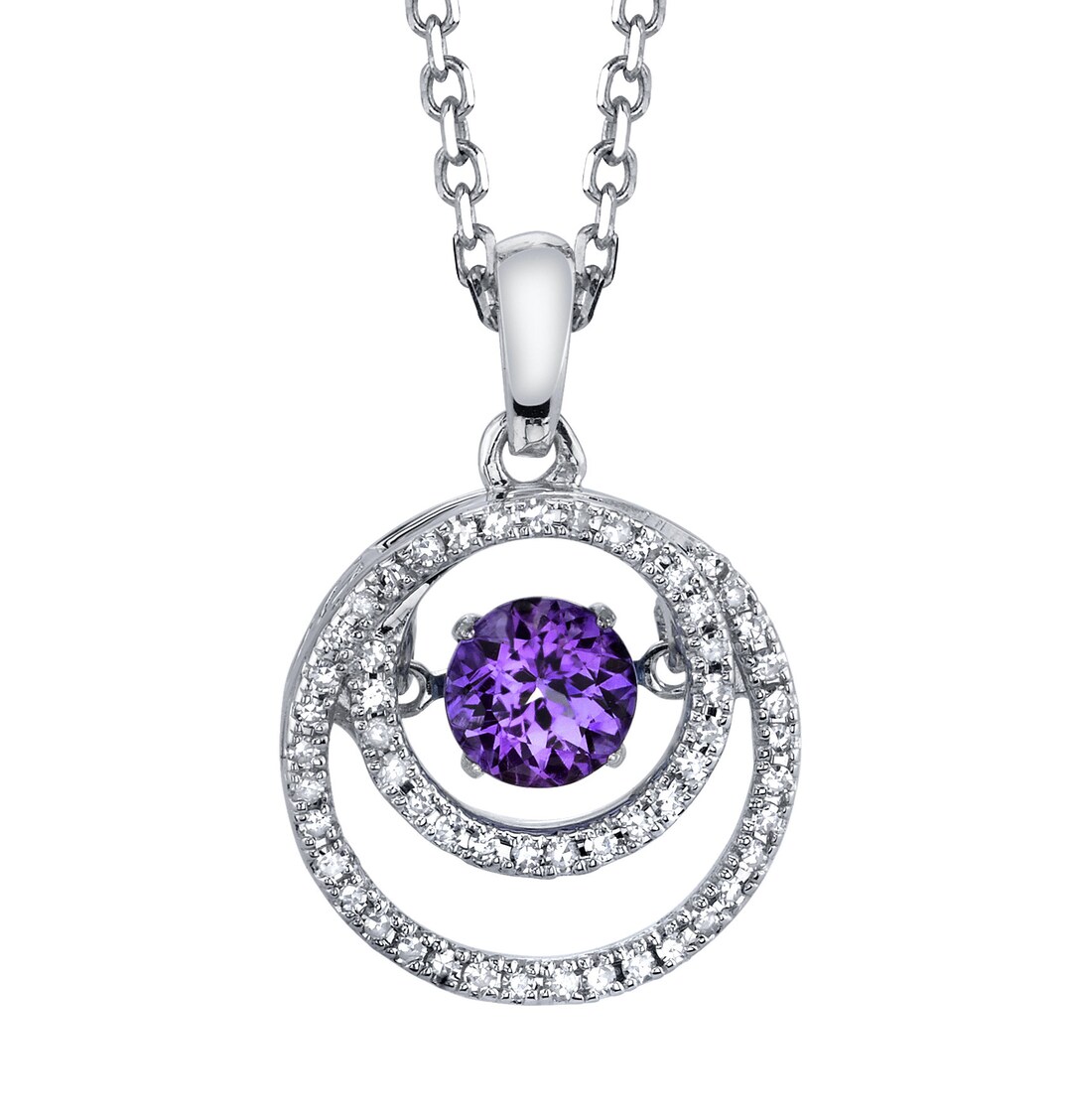 Double Loop Pendant With Dancing Gemstone by SERAFINA - Etsy