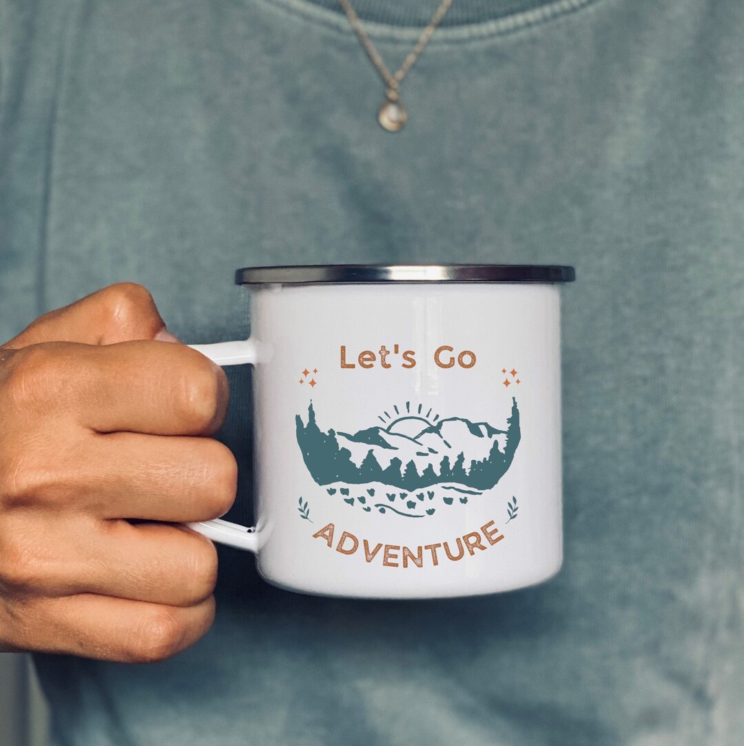Let's Go Adventure Outdoor Saying Adventure Ceramic Cup Enamel Mug ...