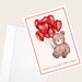 Stuffed Teddy Bear Heart Balloon Bouquet happy Valentines Day Greeting ...
