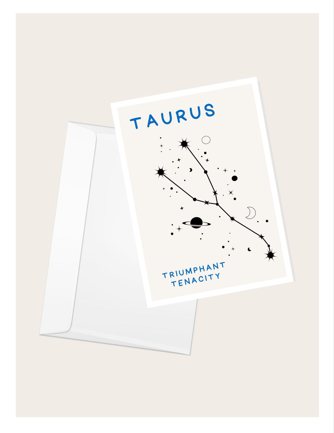 Taurus Celestial Elegant Blank Greeting Card - Etsy