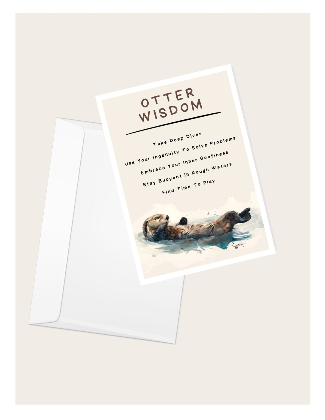 Otter “otter Wisdom” Greeting Card | Inspirational Card | Words of ...