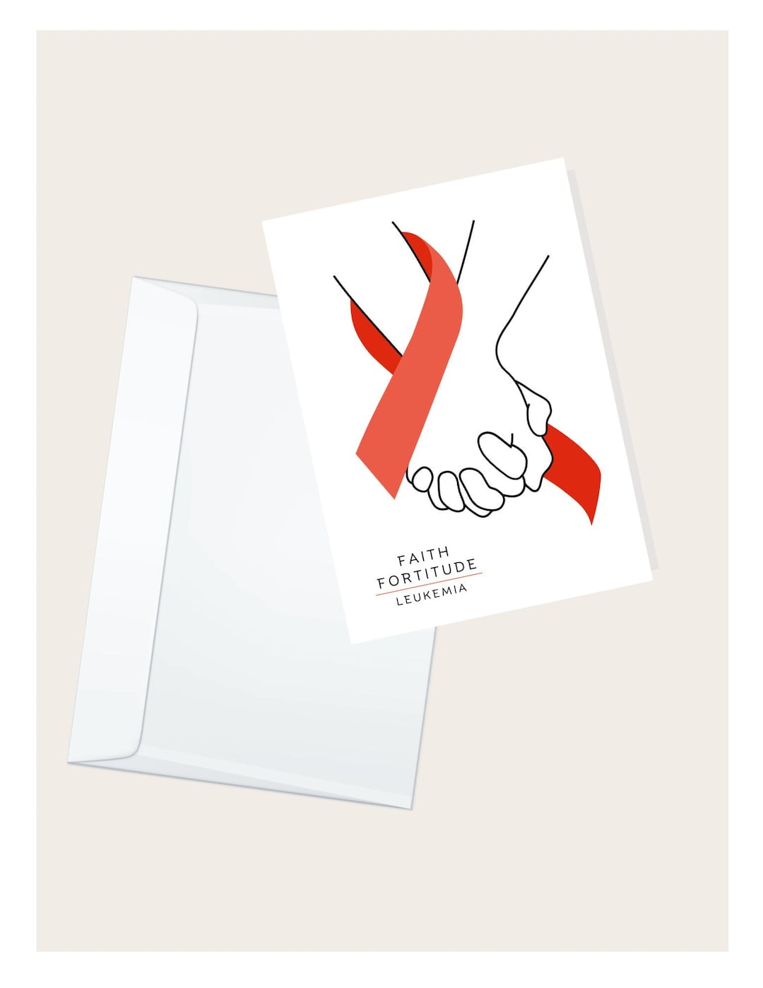 Orange Leukemia Ribbon “faith Fortitude Leukemia” Greeting Card ...