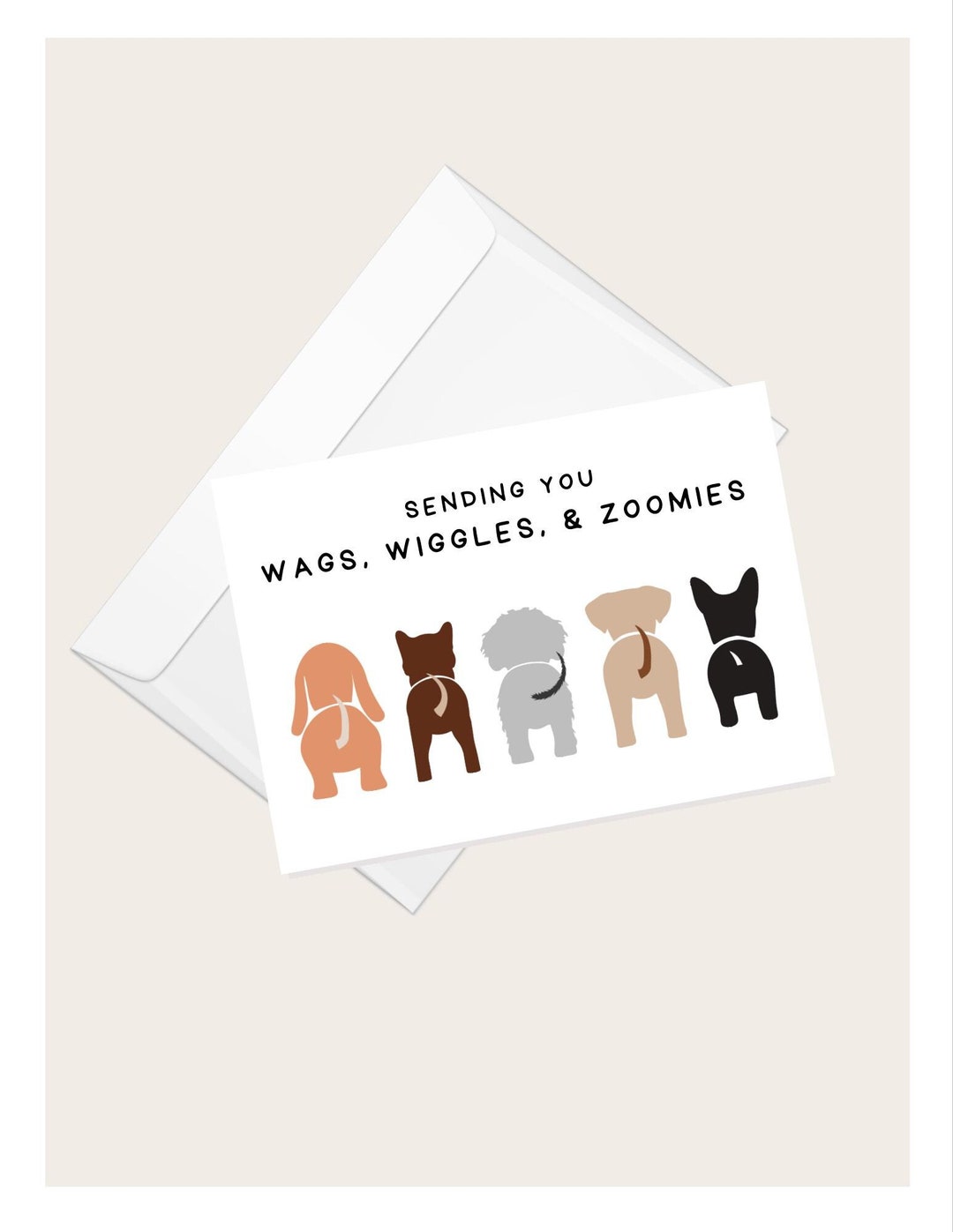 Sending You Wags, Wiggles, & Zoomies Greeting Card - Etsy