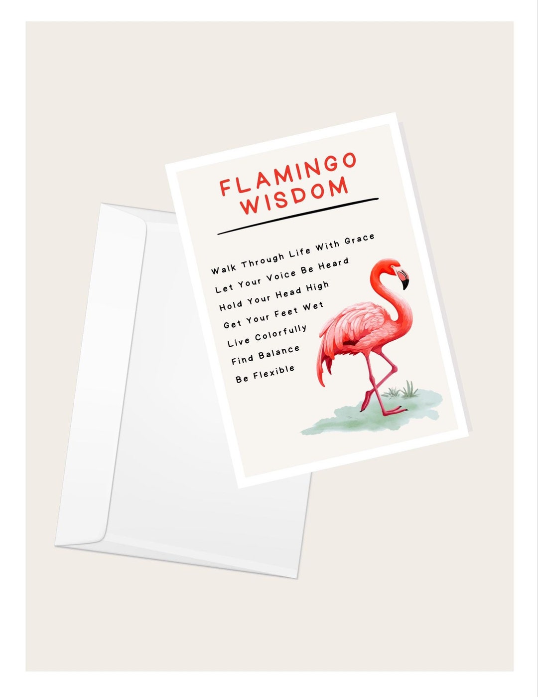 Flamingo “flamingo Wisdom” Greeting Card | Animal Lover | Bird Lover ...