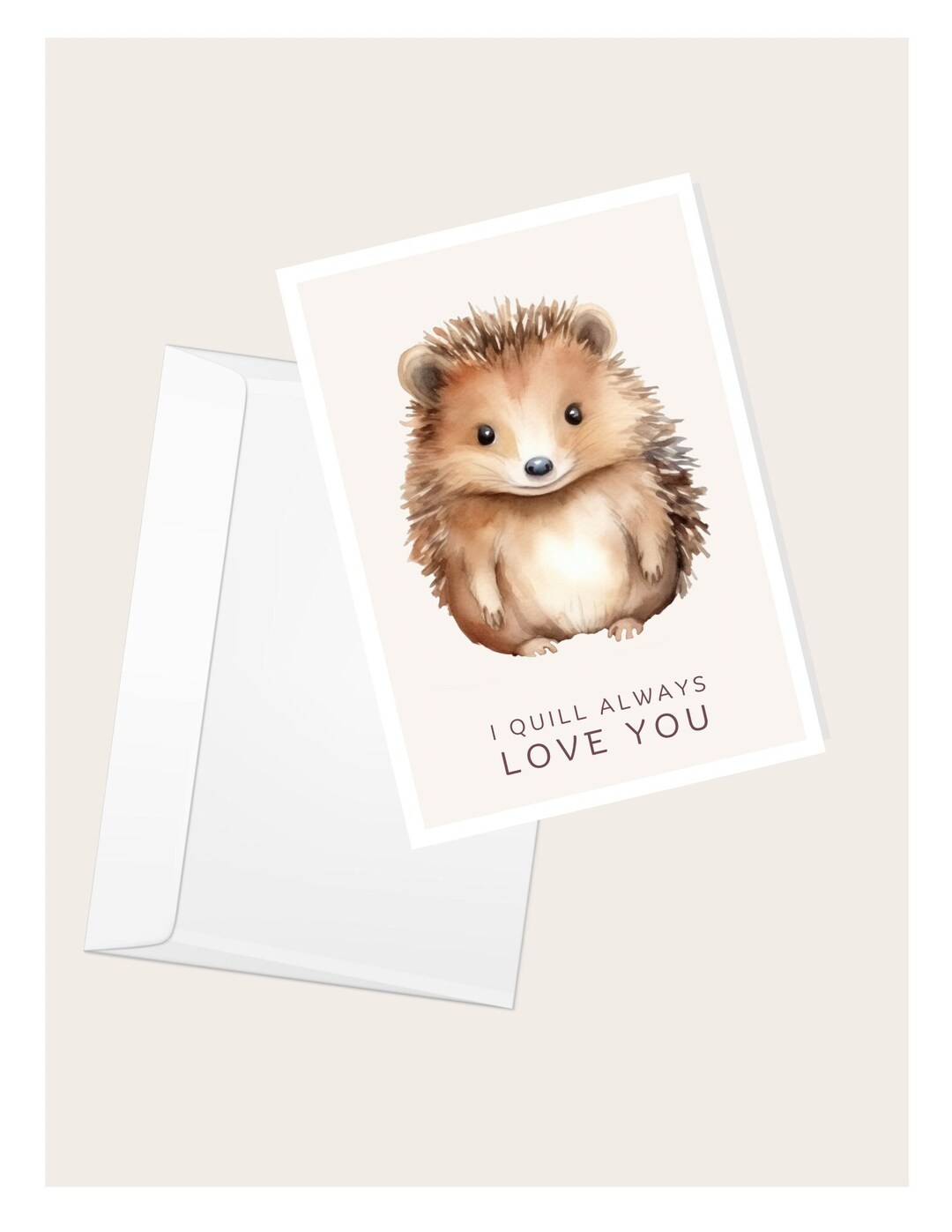Hedgehog Heart “I Quill Always Love You” Greeting Card | Valentine’s ...