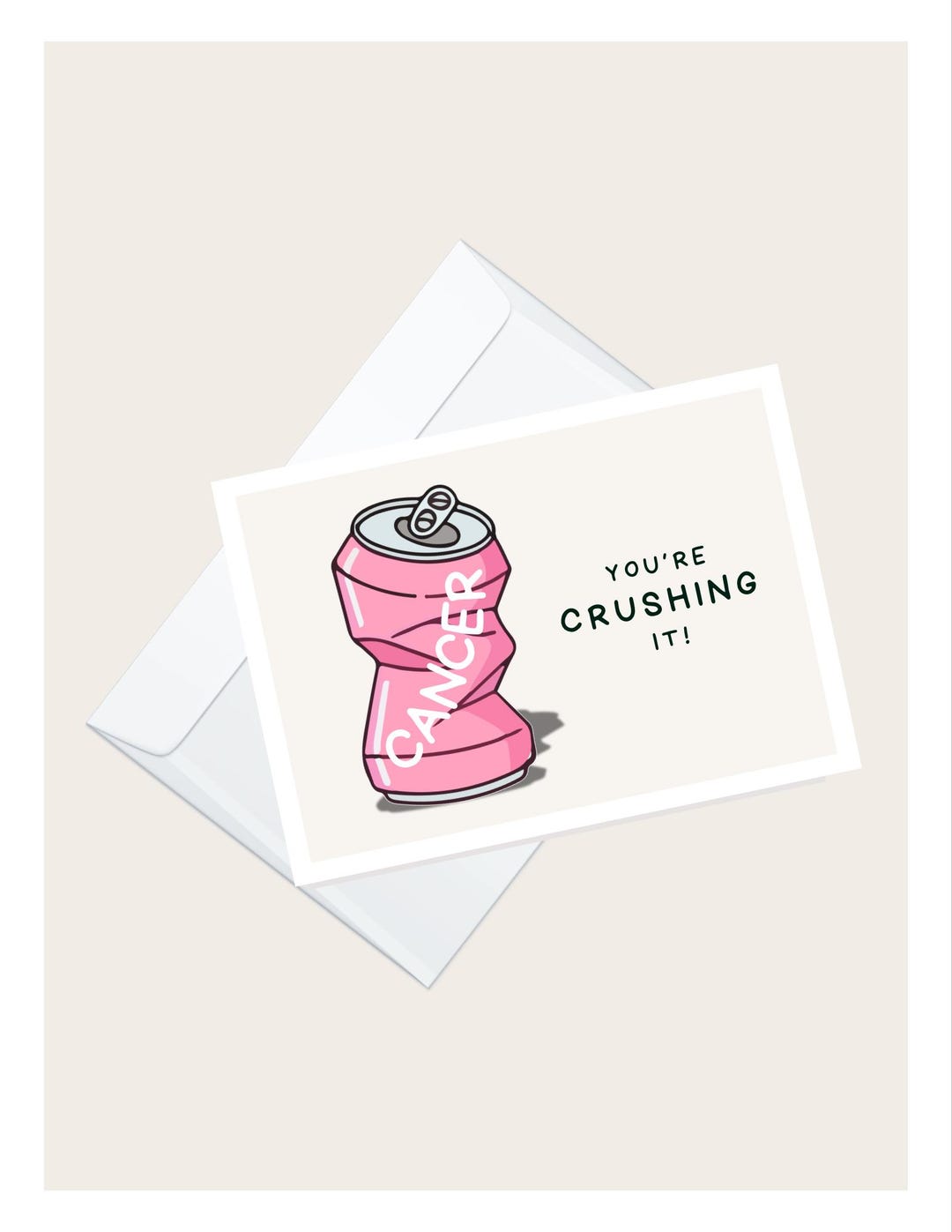 Cancer “you’re Crushing It” Elegant Blank Greeting Card - Etsy