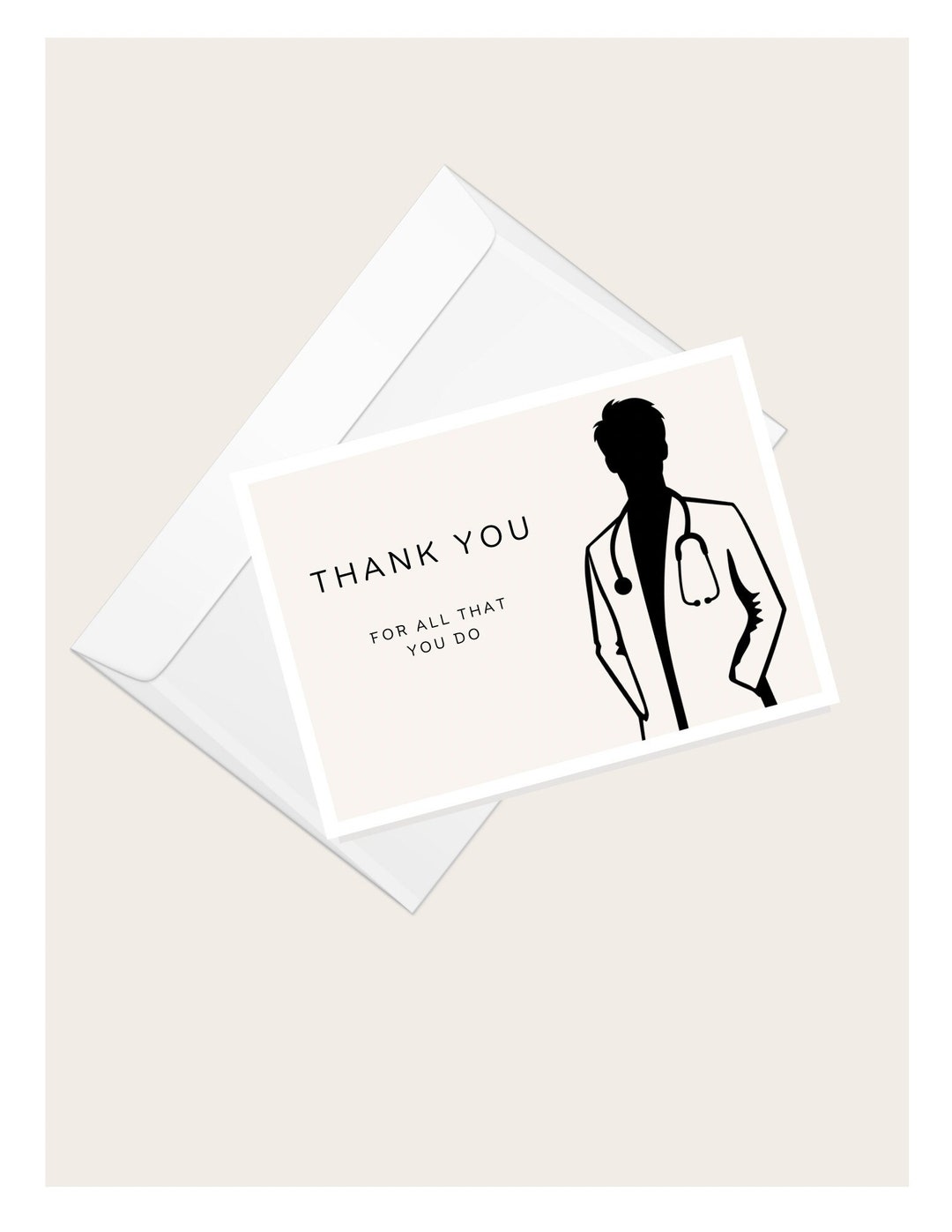 Physician Outline “thank You for All That You Do” Greeting Card ...