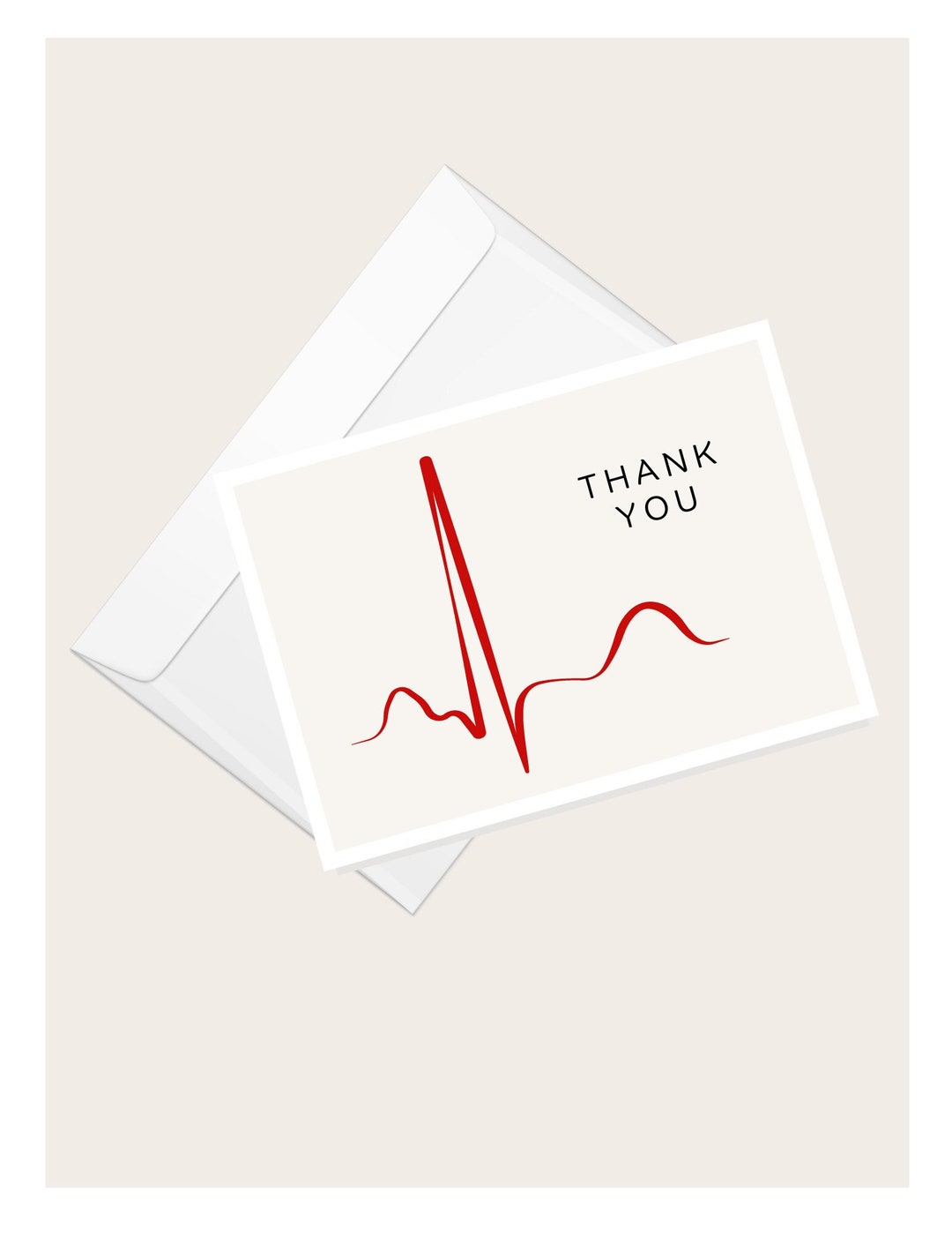 Red ECG Tracing “thank You” Greeting Card | Science and Medicine ...