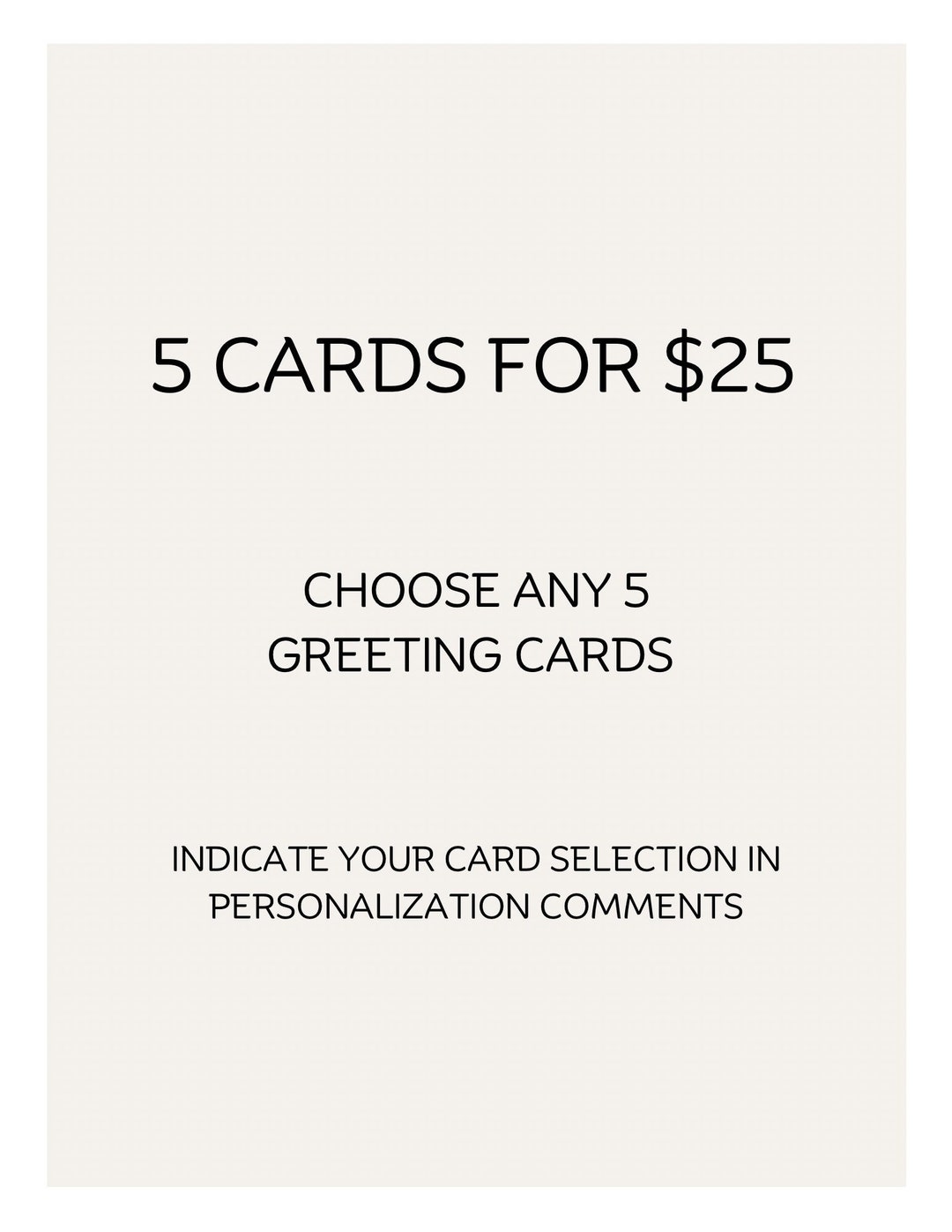 Choose Any 5 Elegant Greeting Cards - Etsy