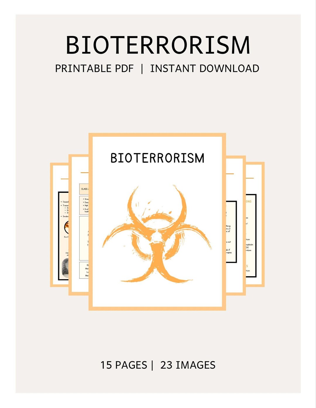 Bioterrorism Organisms Educational Guide - Etsy