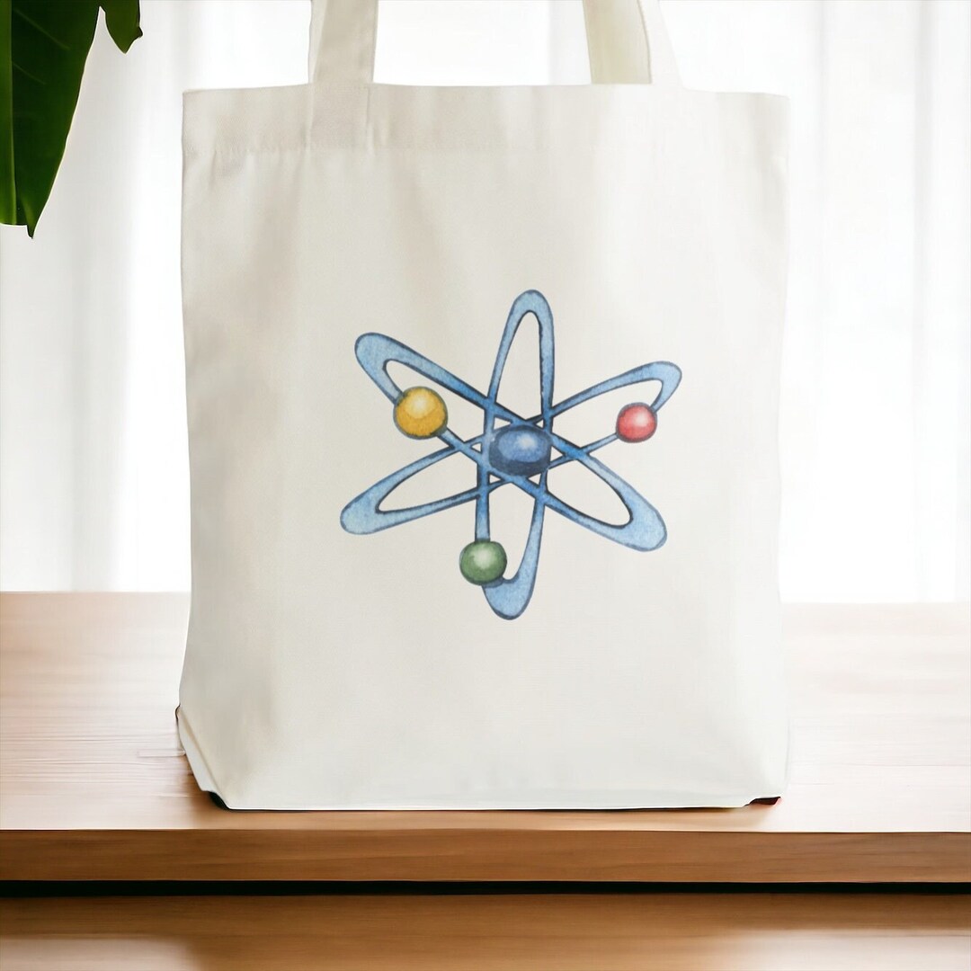 Positivity Atom Cotton Canvas Tote Bag | Science and Medicine ...