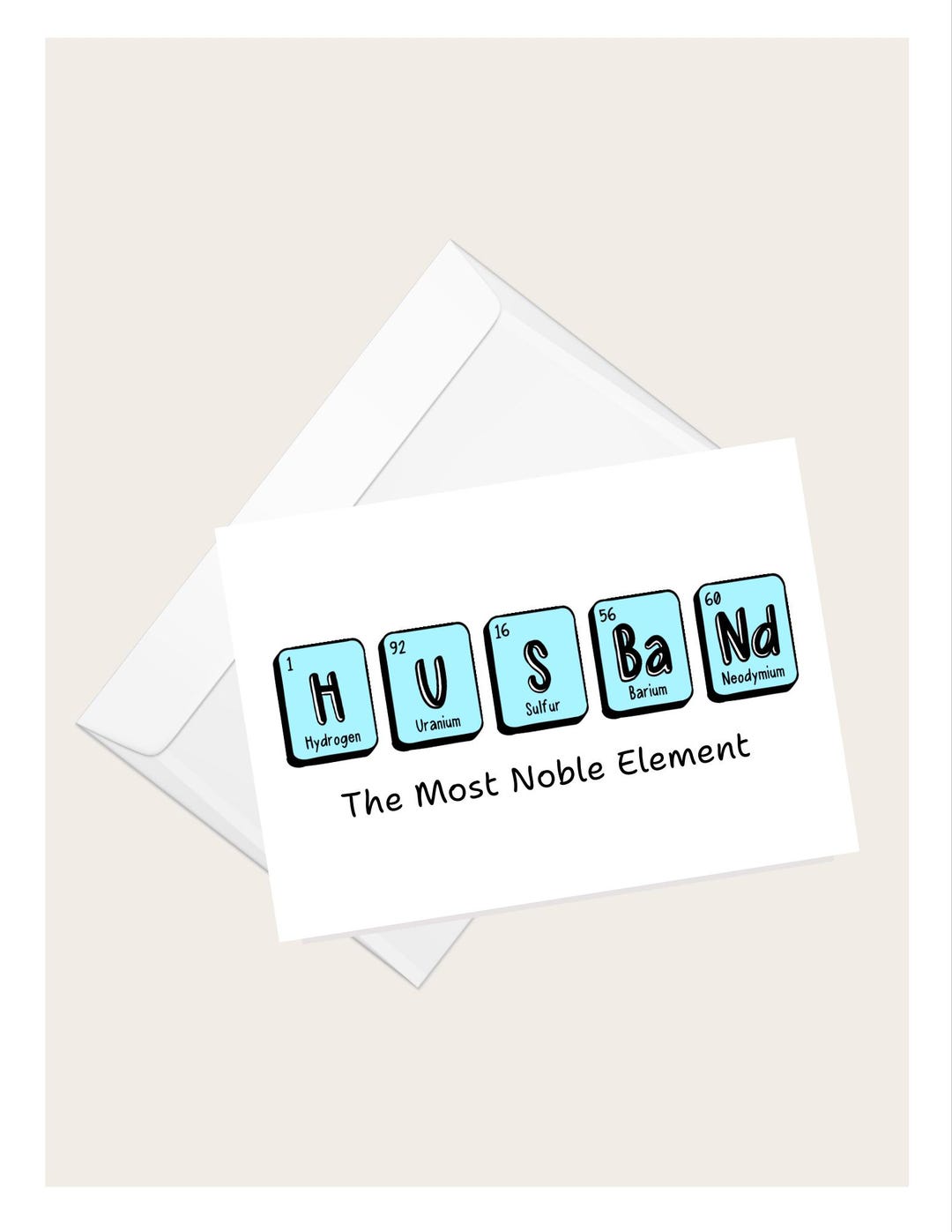 Periodic Table of Elements “HUSBAND the Most Noble Element” Elegant ...