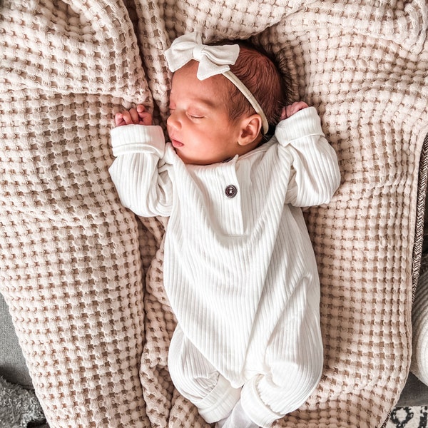 Ribbed Baby Romper - Etsy