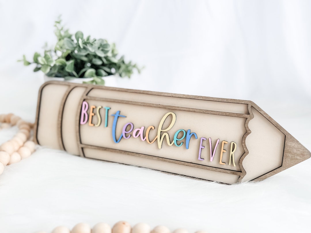 Wooden Teacher Gift Signs Classroom Decor Best Teacher - Etsy