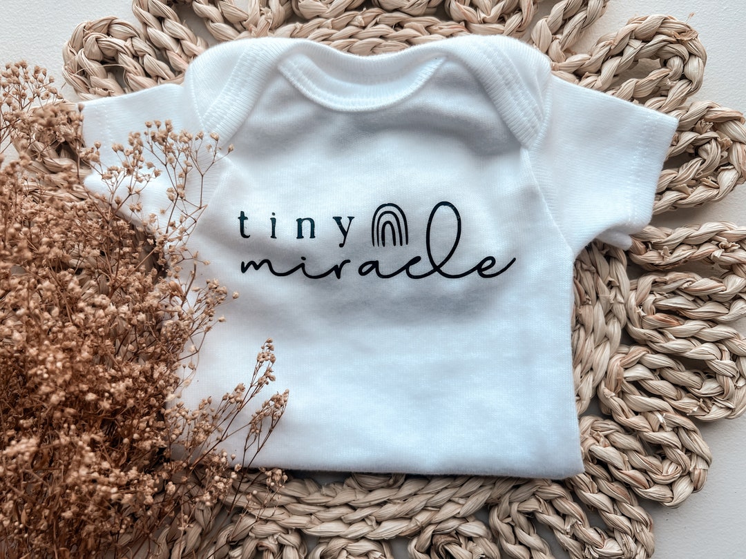 Preemie Onesie Tiny Miracle NICU Baby Shirt Christmas Gift Long Sleeve ...