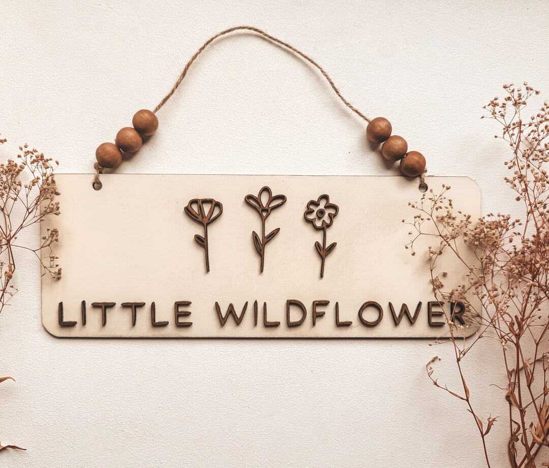 Wooden Wildflower Sign Nursery Decor Little Wildflower - Etsy