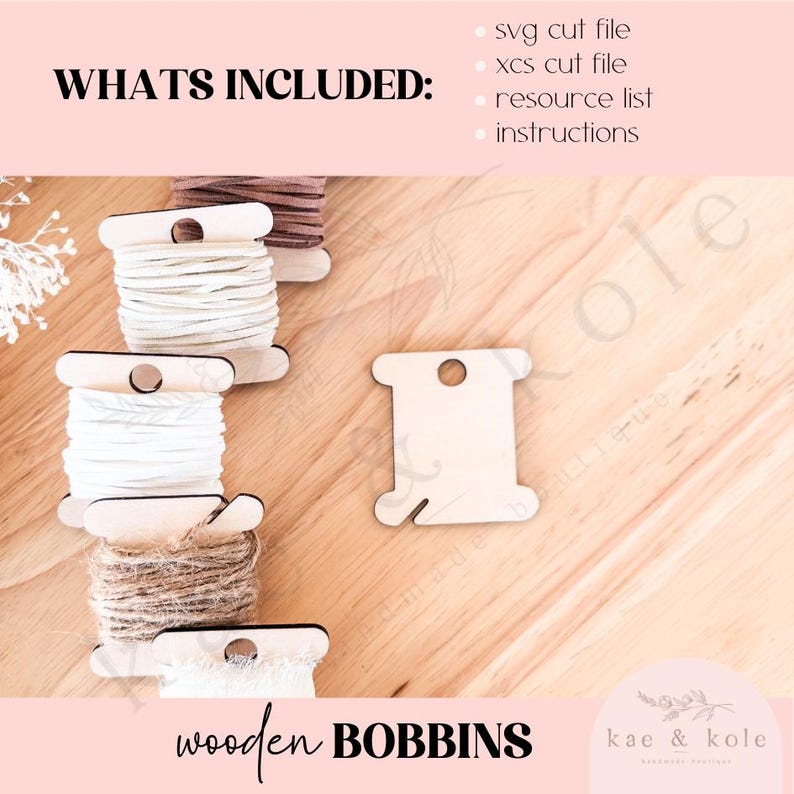 Bobbin Organizer SVG – Laser-cut Wooden Thread and Ribbon Holder for ...