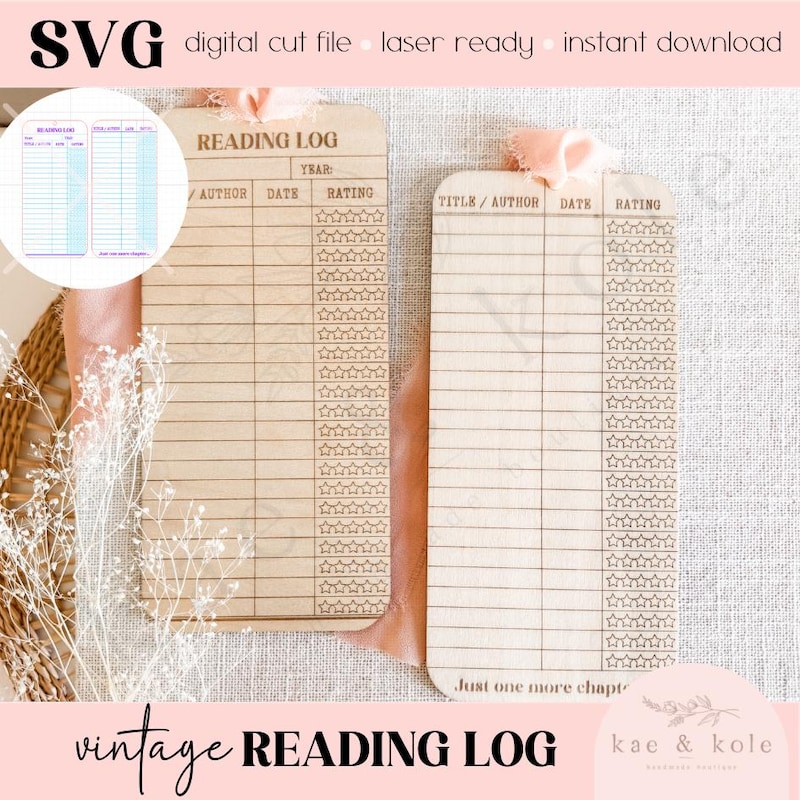 Book Log Laser File - Etsy
