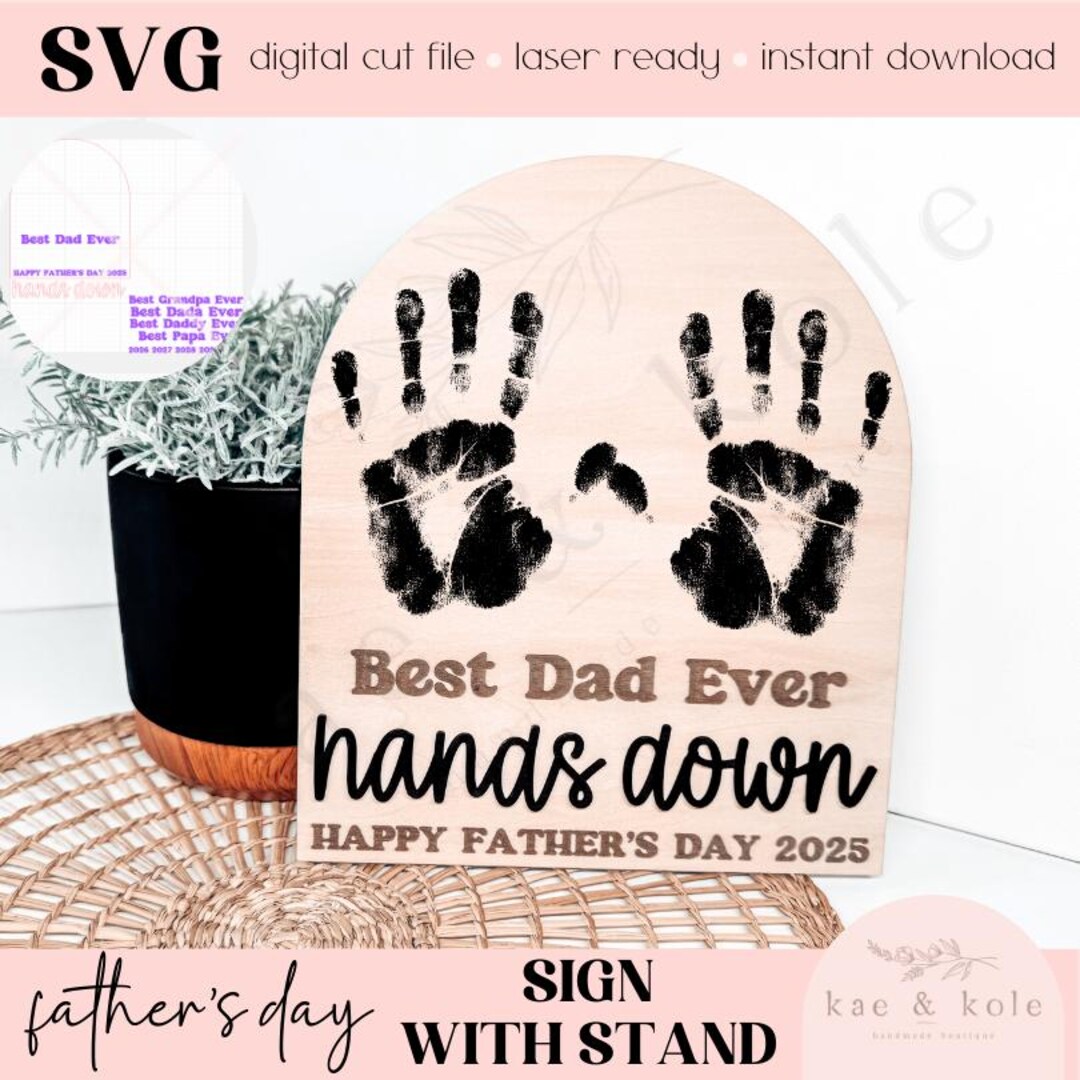 SVG Dad Sign With Stand | Laser Engraved Cut Files | Custom Wood ...