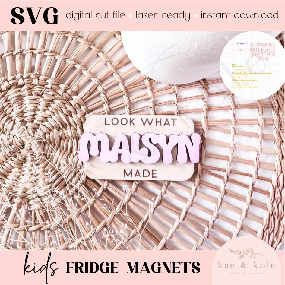 Laser-cut Magnet SVG – Kids Wooden Fridge Decor for School Art Projects ...