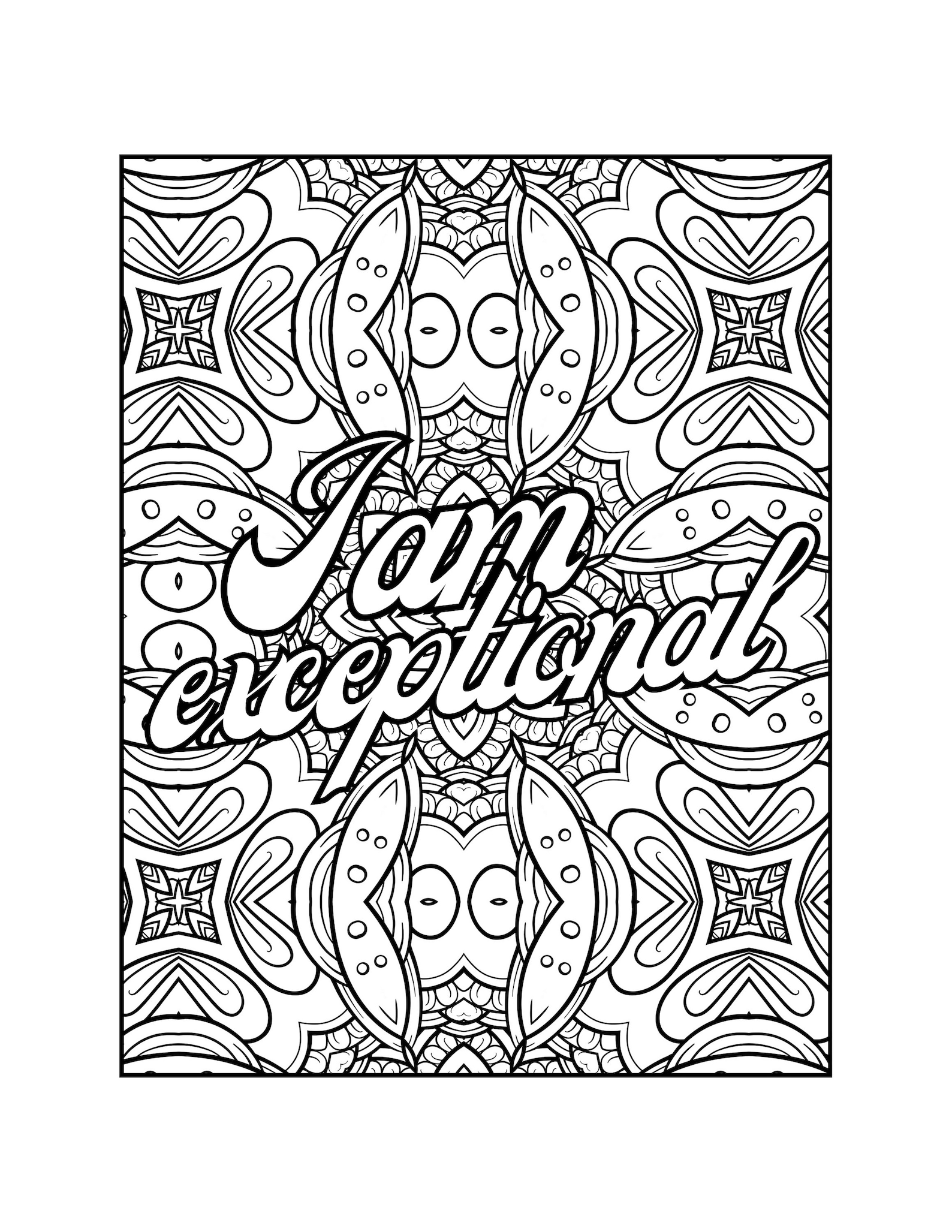 I AM Affirmations Coloring Book - 50 Digital Printable Pages for Self ...
