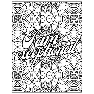 I AM Affirmations Coloring Book - 50 Digital Printable Pages for Self ...