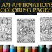 I AM Affirmations Coloring Book - 50 Digital Printable Pages for Self ...