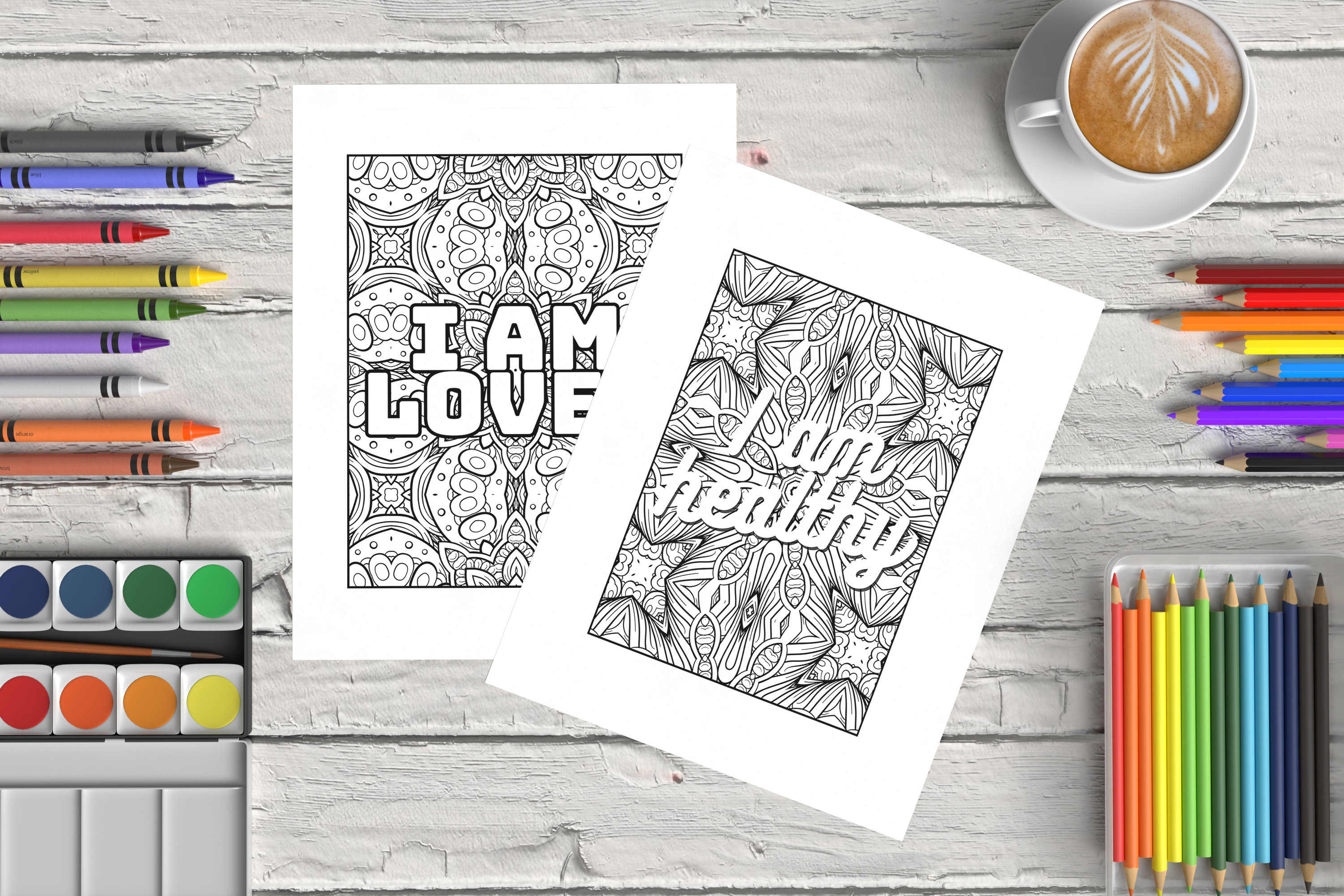 I AM Affirmations Coloring Book - 50 Digital Printable Pages for Self ...