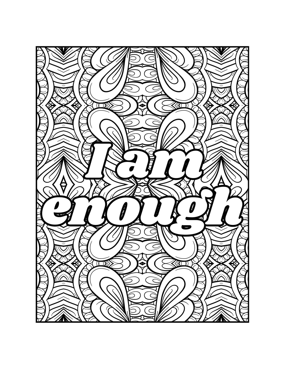 I AM Affirmations Coloring Book - 50 Digital Printable Pages for Self ...