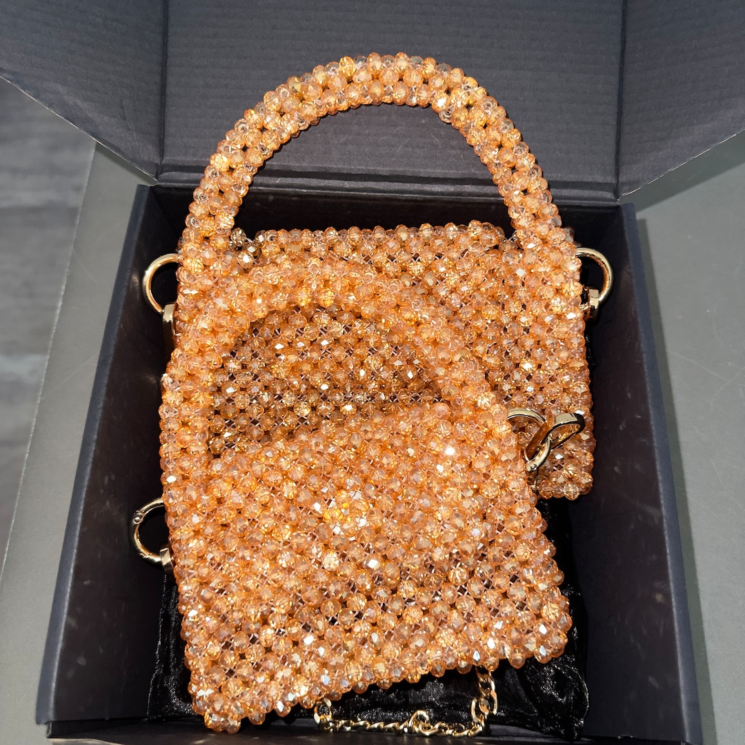 Luxury Crystal Bead Bag, Crystal Bag, Bead Bag, Elegant Evening Bag ...