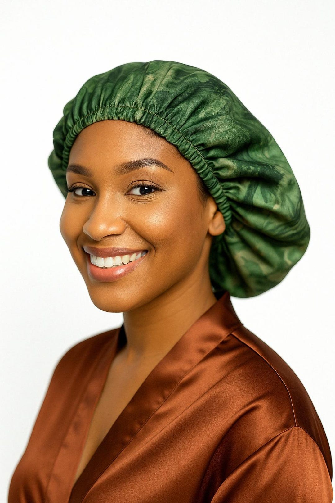 SILK Hair Bonnet, Adjustable Reversible Bonnet, Anti Frizz Cap, Curly ...