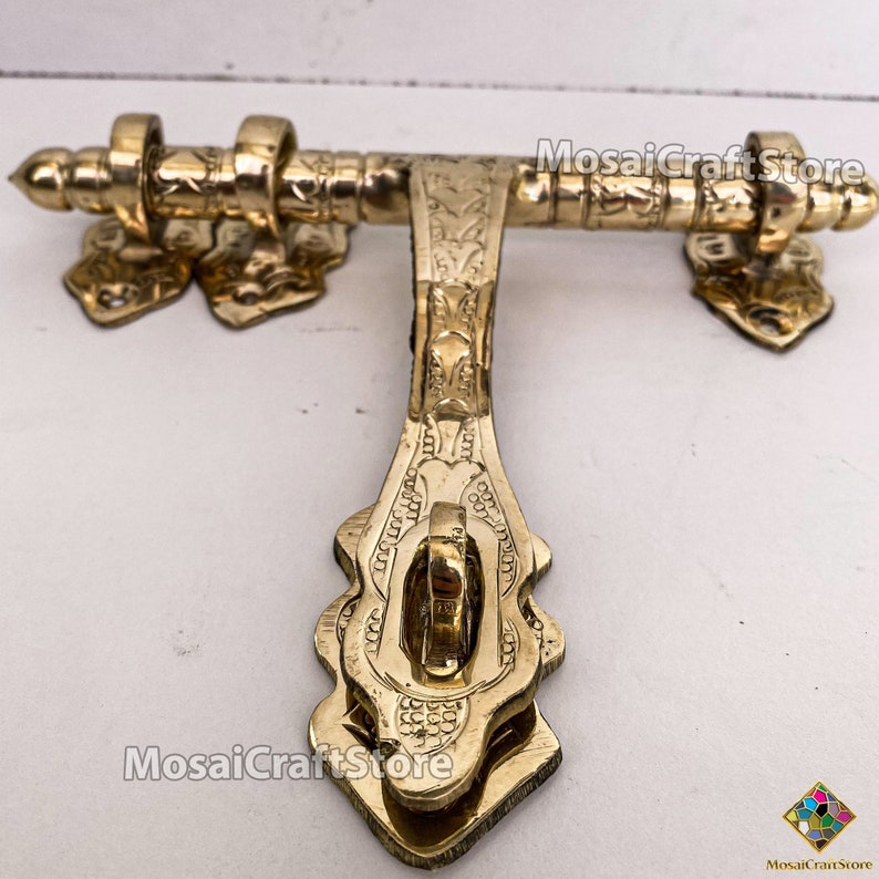 Brass Engraved Latch for Antique Door Decor. Sliding Bolt - Etsy