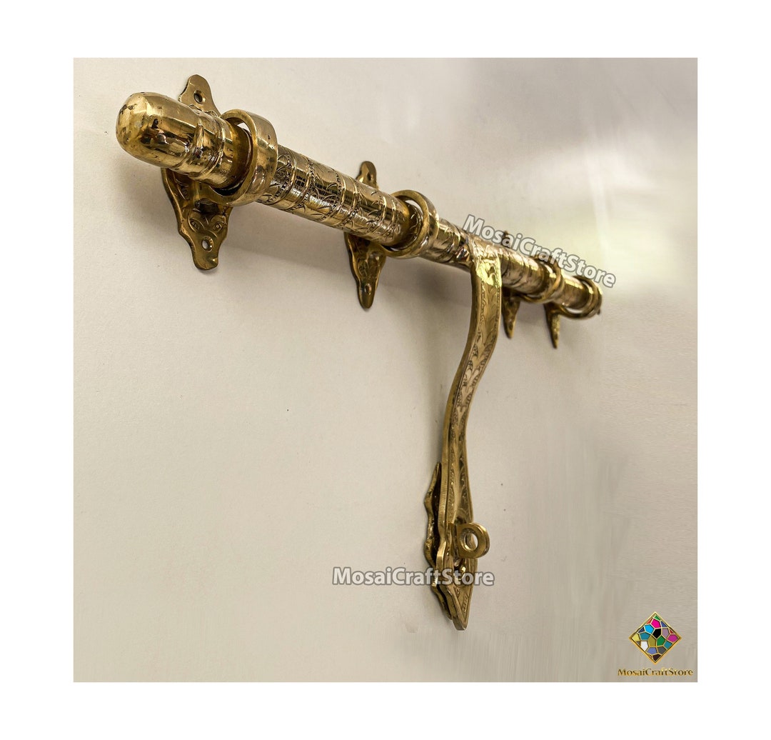 Large Brass Engraved Latch for Door or Gate. Two Colors - Etsy